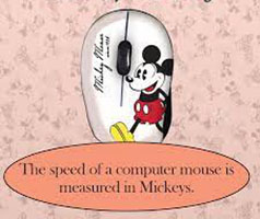 The speed of a computer mouse is measured in “mickeys,” named after ...